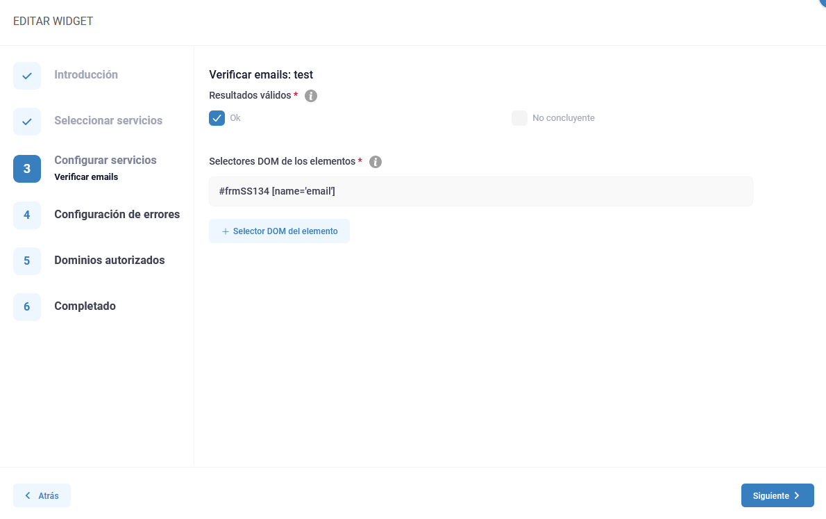 How to use the widget to validate forms - Verificaremails